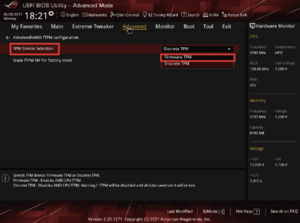 윈도우 11 업데이트 TPM 2.0 메인보드별 활성화 방법 - IT Review